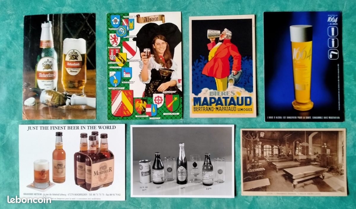Lot Cartes biére Kronenbourg Météor Mapataud Schutzenberger Colmar ...