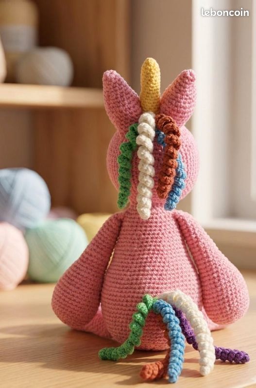 Licorne Amigurumi fait main en crochet - Jeux & Jouets