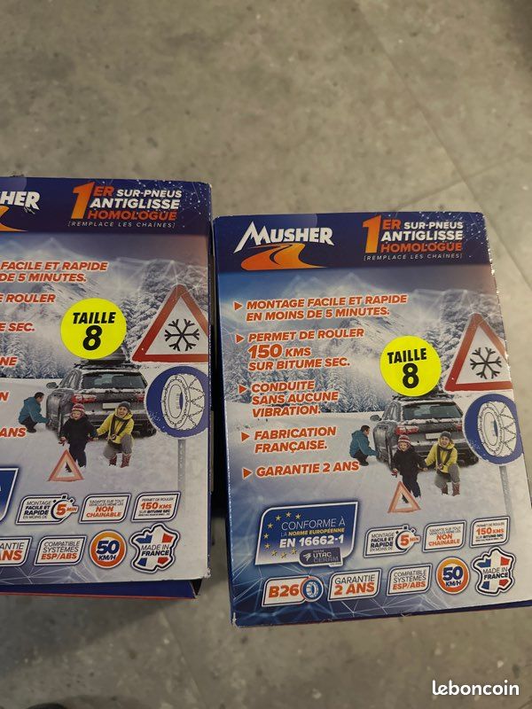 Chaussettes à neige Musher Taille 8 - Équipement auto