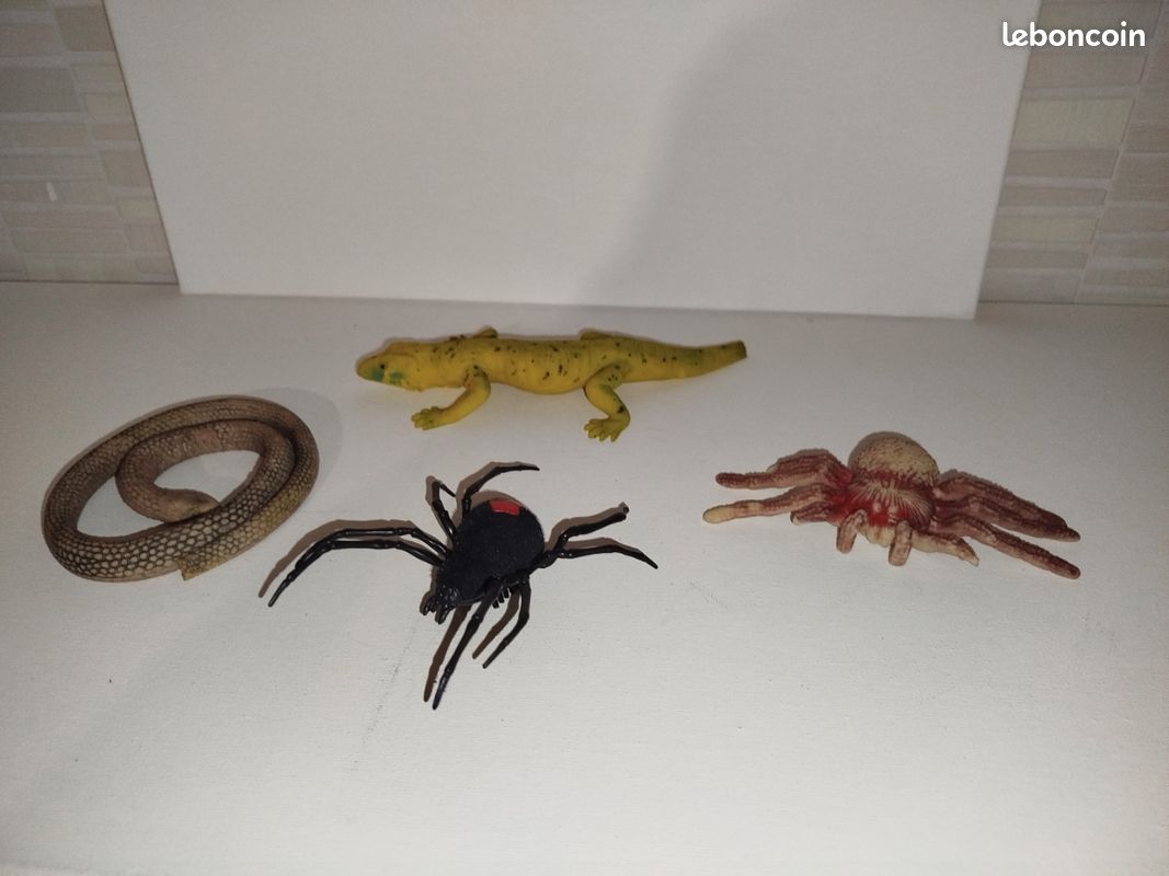Lot figurines silicone :lézard, serpent, araignée - Jeux & Jouets