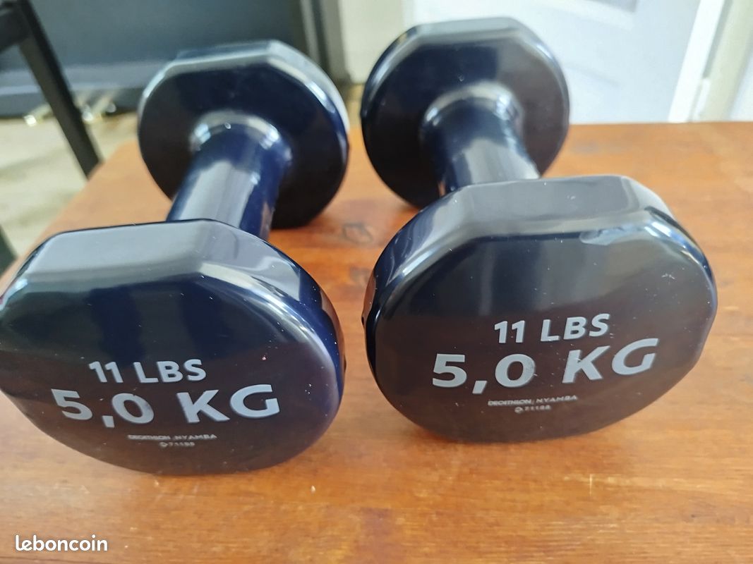 Haltères DOMYOS FITNESS 2x 5 kg quasi neufs - Sport & Plein air