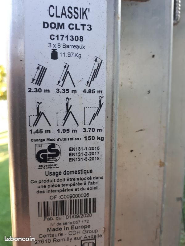 Echelle alu 3 pans - Bricolage