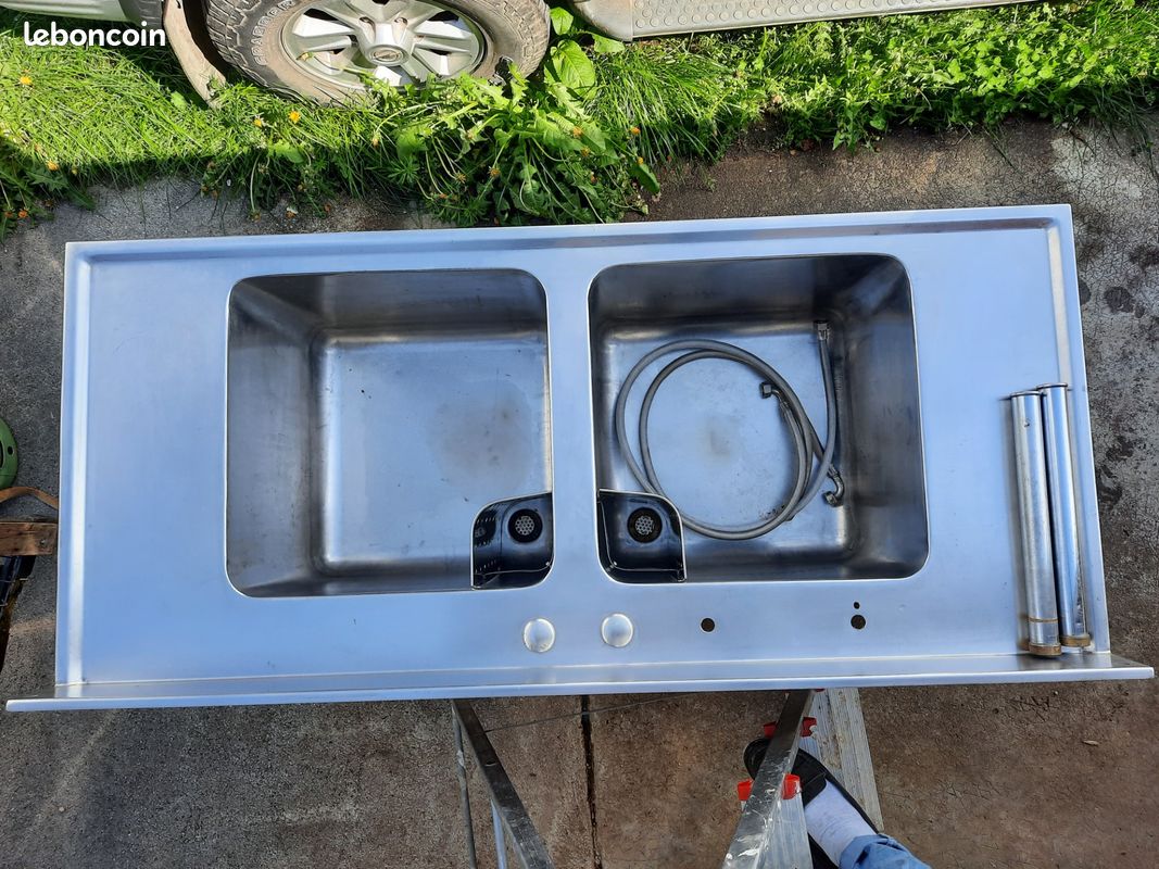Plonge inox 2 bacs - Équipements pour restaurants & hôtels
