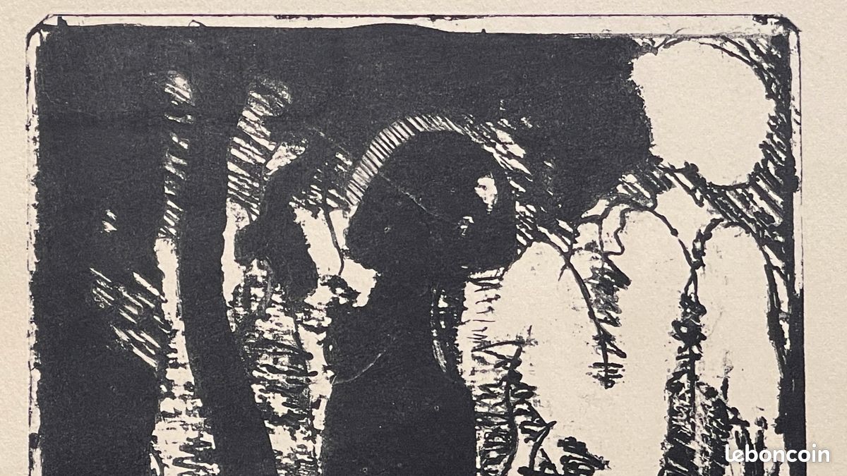 Emile Bernard (1868-1941) Lithographie "Voix qui revenez - La Solitude ...