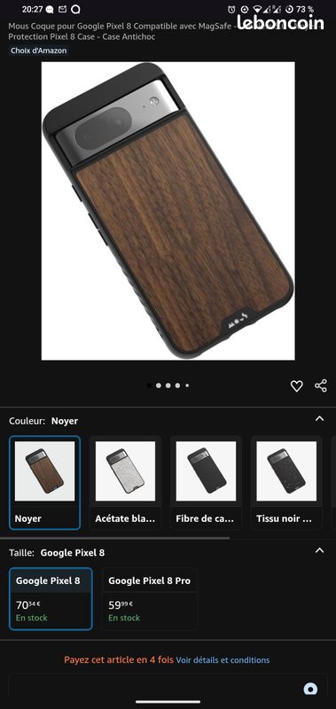 Coque Mous Limitless 5.0 noyer pour Pixel 8 - Accessoires téléphone ...