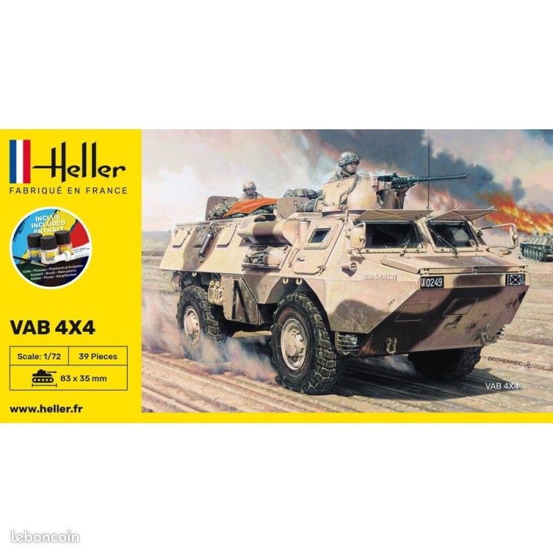 Maquette HELLER 56898 starter kit VAB 4X4 échelle 1/72 - Modélisme
