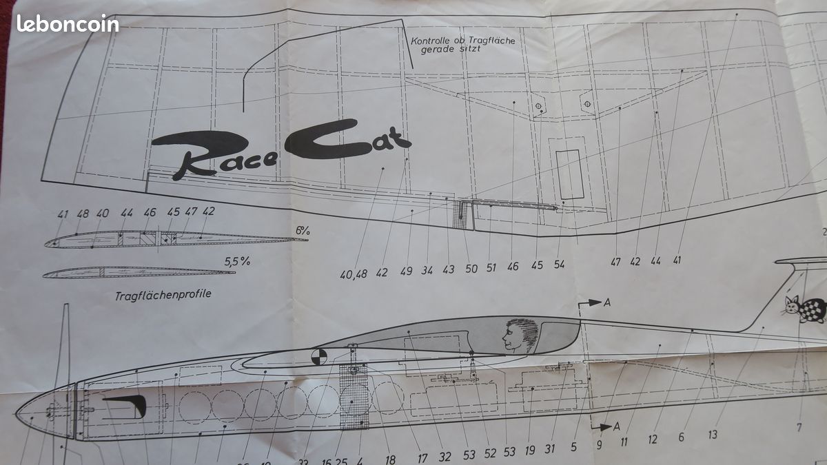 PLan d'un Avion Racer electrique RC RACE CAT de VTH - Modélisme