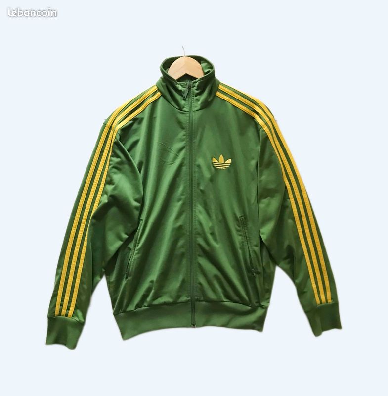 Veste ADIDAS Firebird Vintage verte et jaune - taille S - Vêtements