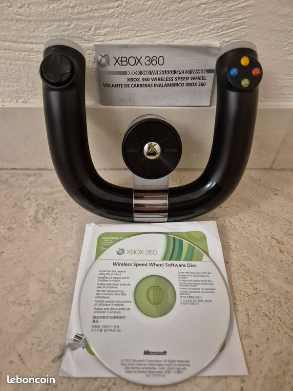 🏎️ Volant officiel Microsoft Xbox 360 Speed Wheel – Sans fil, état ...