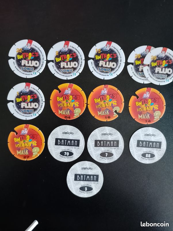 Pog batman the mask et sonic ( 14 pogs) - Collection