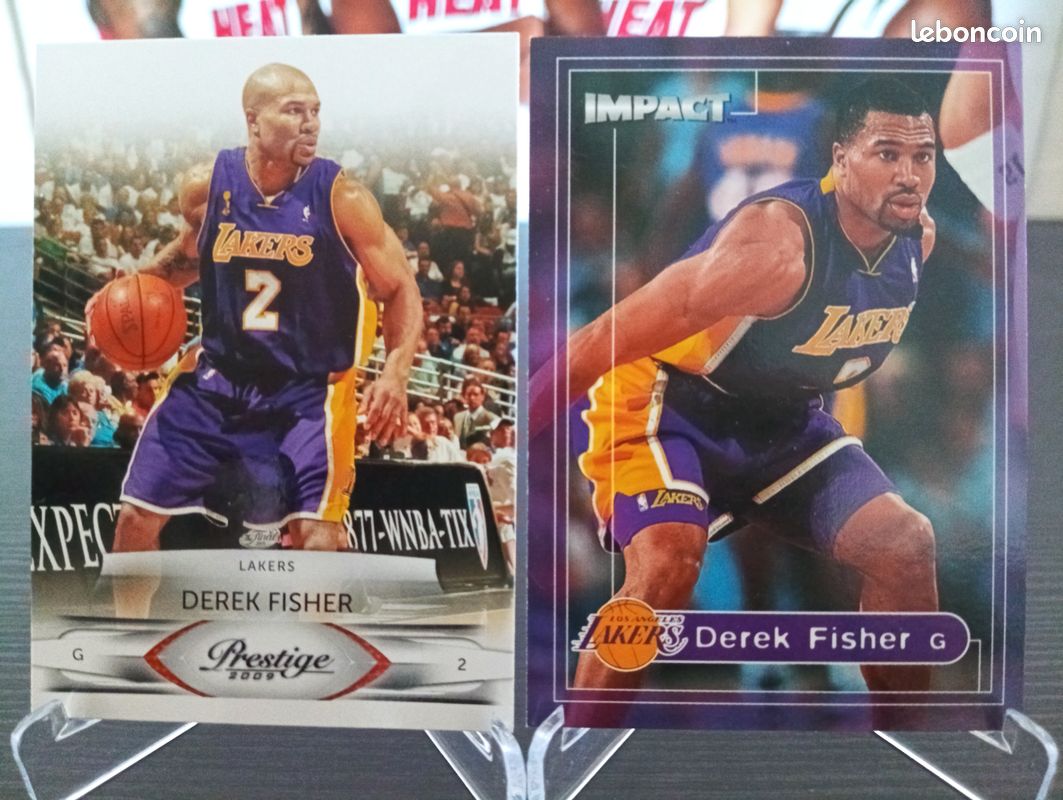 Lot de 2 cartes Derek Fisher – Los Angeles Lakers - Collection