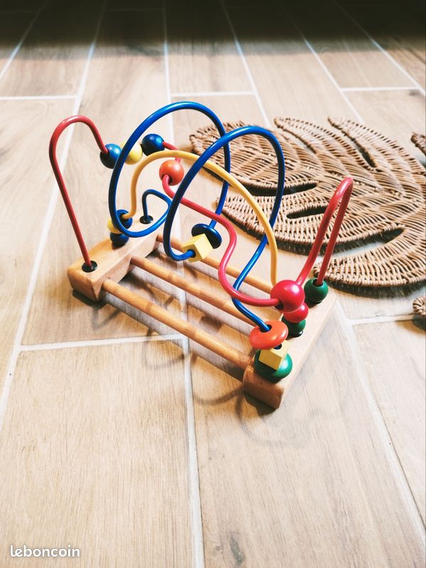 🧮Jeu de motricité Boulier chemin de perles en bois multicolores marque ...