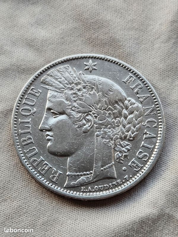 RARE Monnaie 5 Francs ARGENT Cérès 1870A TTB+ - Collection