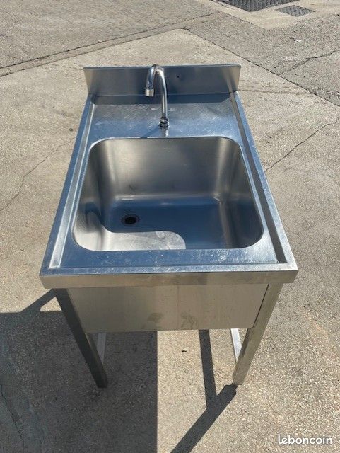 60x90 cm Plonge inox 1 bac - Équipements pour restaurants & hôtels