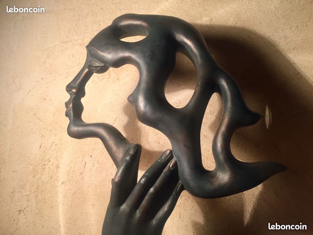Authentique sculpture visage de femme signée Austin productions 1995 ...