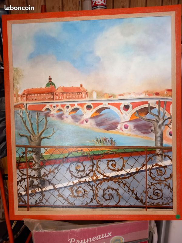 LE PONT NEUF à TOULOUSE (SAM) très grand tableau - Décoration
