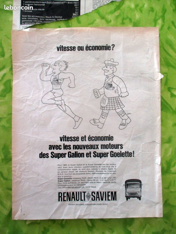 Pub Renault Super Galion & Dessin R8 Vintages - Collection