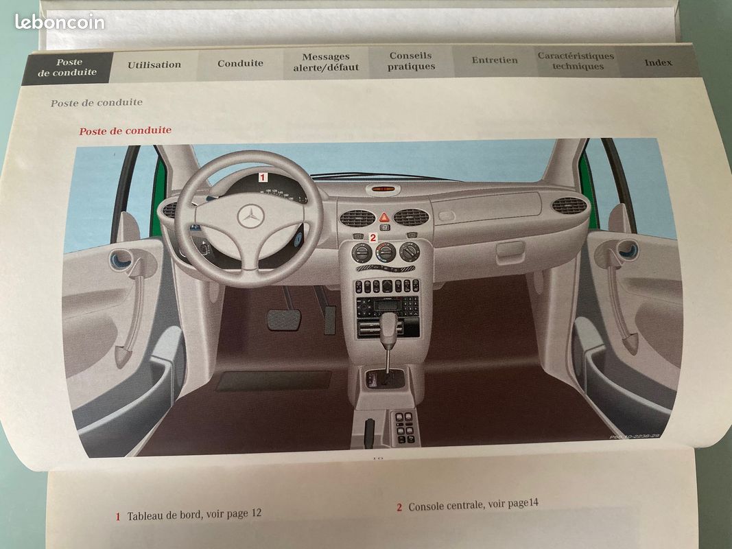 Notice manuel d'utilisation Mercedes Classe A Phase 1 1997-2001 ...