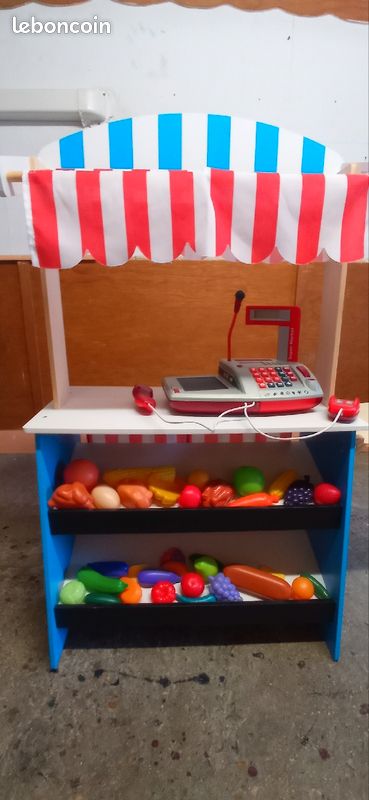 Marchande et théâtre avec caissière et légumes - Jeux & Jouets