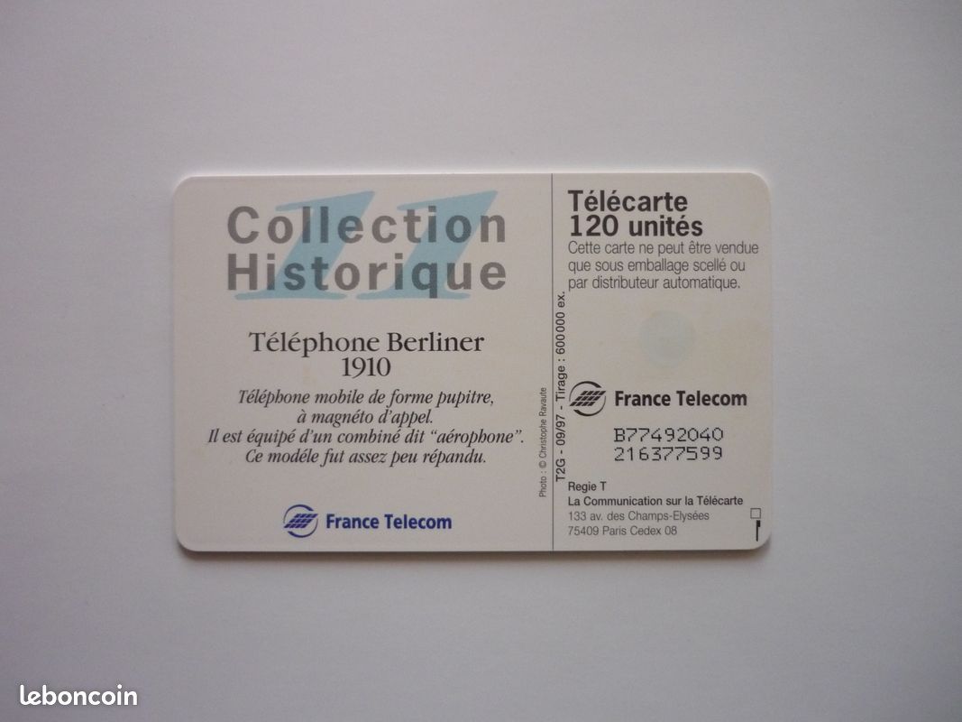 Télécarte 120 unités France Télécom - Téléphone Berliner - Collection