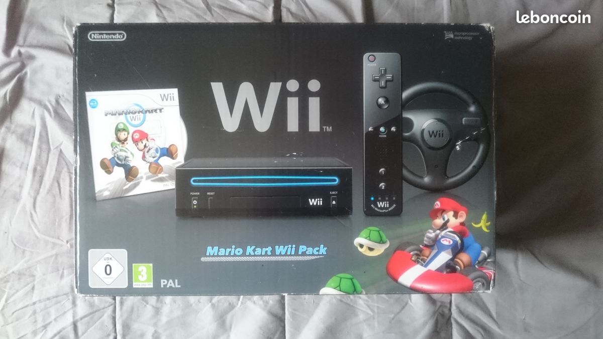 Wii Noire Pack Mario Kart Wii - Consoles