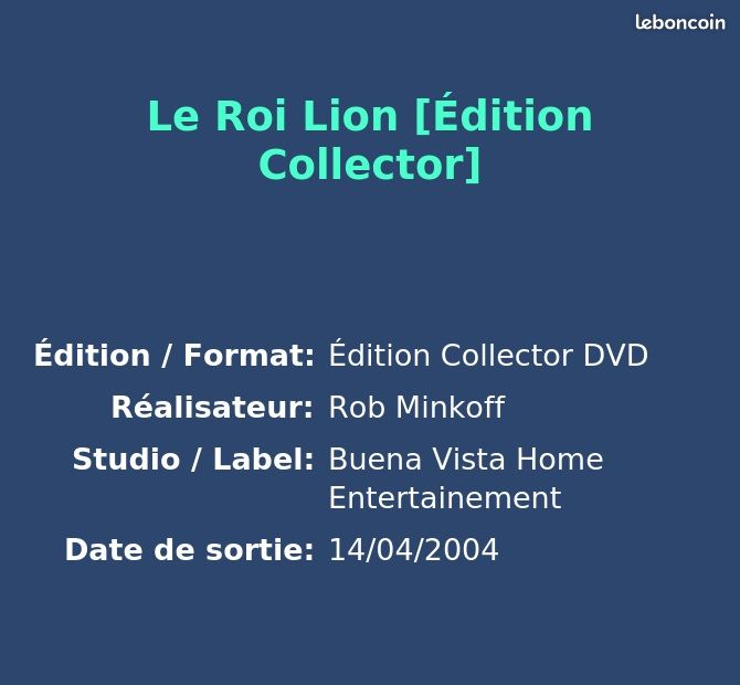 Le Roi Lion [Édition Collector] - DVD - Films