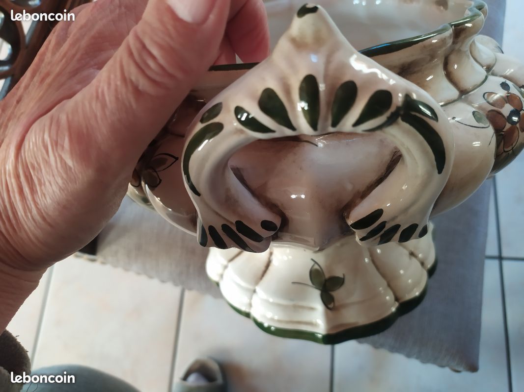 Soupière avec son plat faïence Capodimonte - Arts de la table