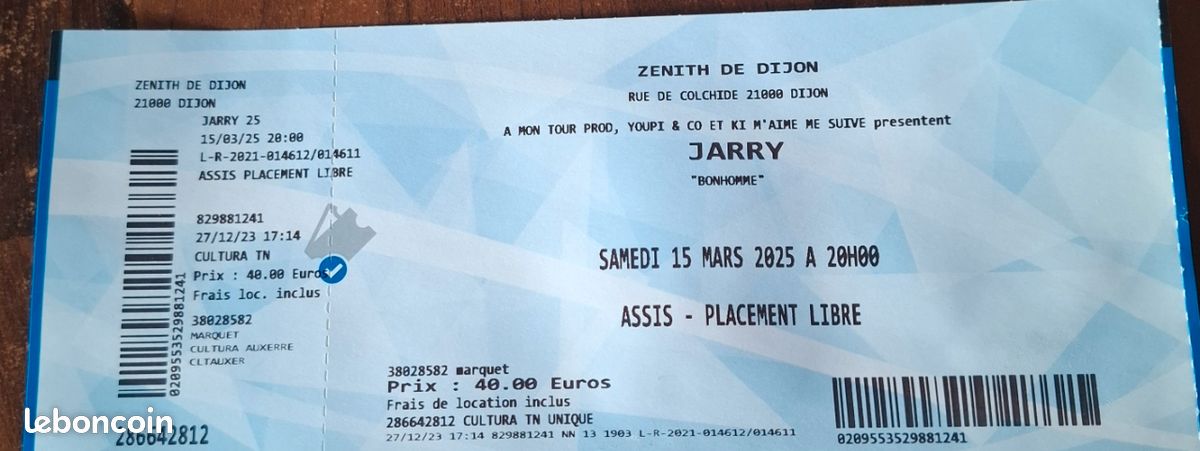Place spectacle Jarry - Billetterie