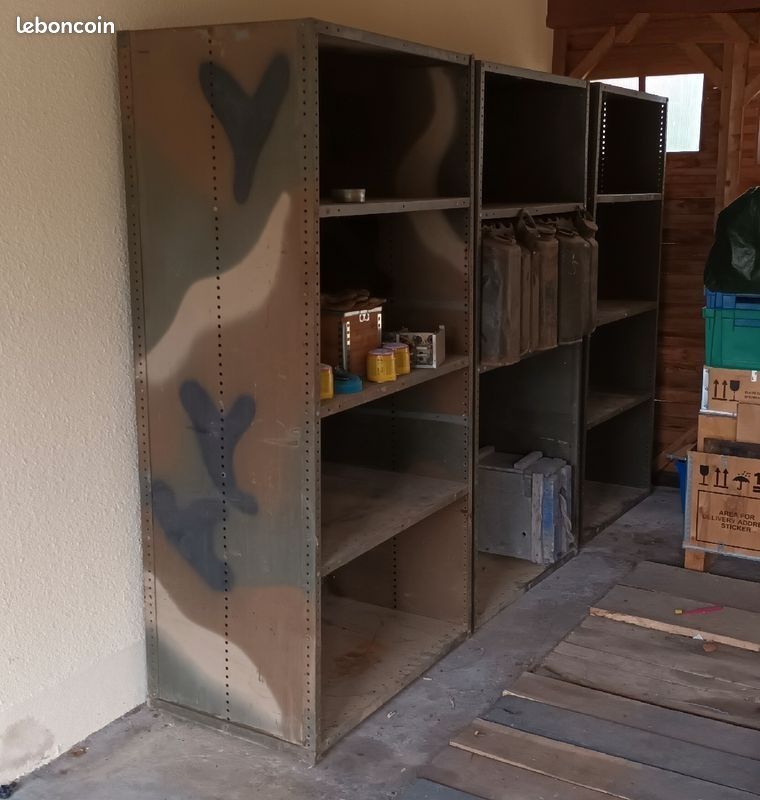 Lot de 3 Etageres rack etagere 100% US ARMY WW2 rangement militaria ...