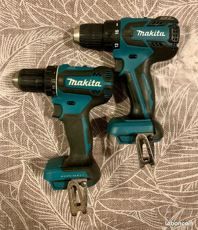 Lot Makita 18v Brushless : 2 Visseuses - perceuses : DDF459 + DDF485 - Très bon état - Bricolage