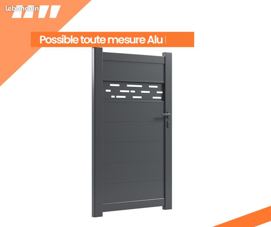 Portillon aluminium RAL 9005 neuf ⁯⁯⁯⁬⁯‌⁢‍⁢‍⁮⁬⁫‌ - Bricolage