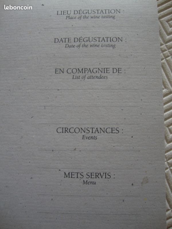 ALBUM NEUF VIERGE pour ETIQUETTES de VIN - A COMPLETER APRES ...