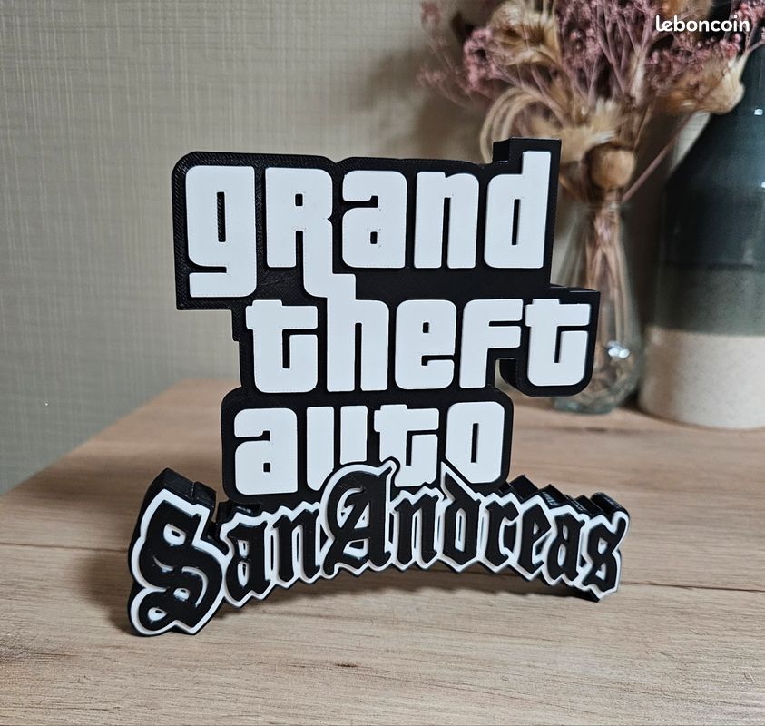 Figurine logo deco GTA san Andreas Fanart 16x15cm - Collection
