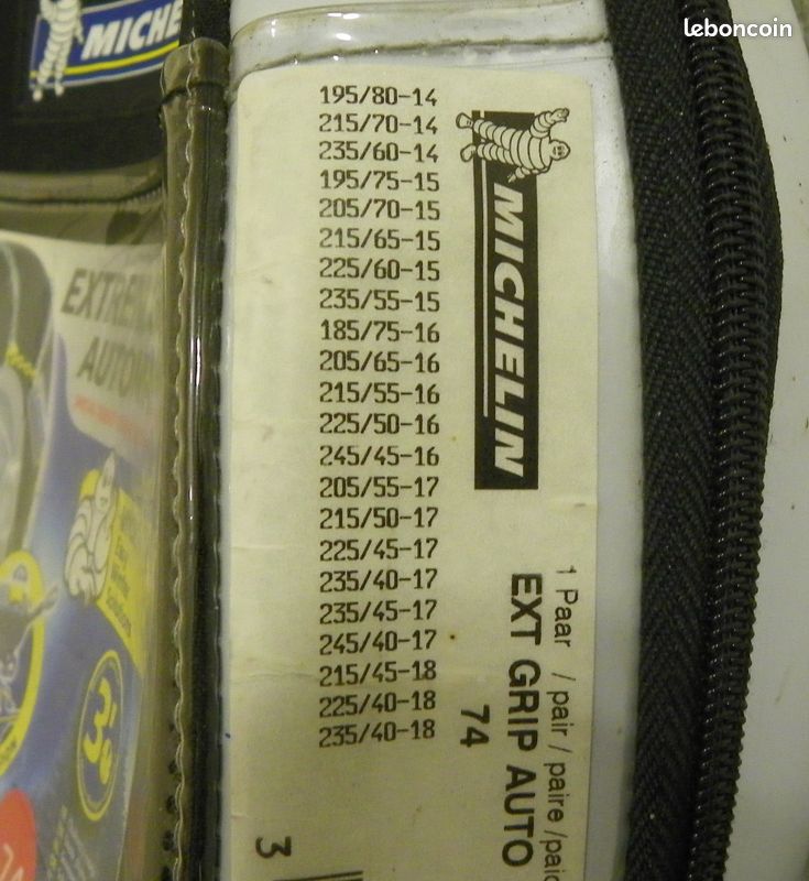 Chaines neige Michelin EXTREM GRIP AUTOMATIC N°74 NEUVES - Équipement auto