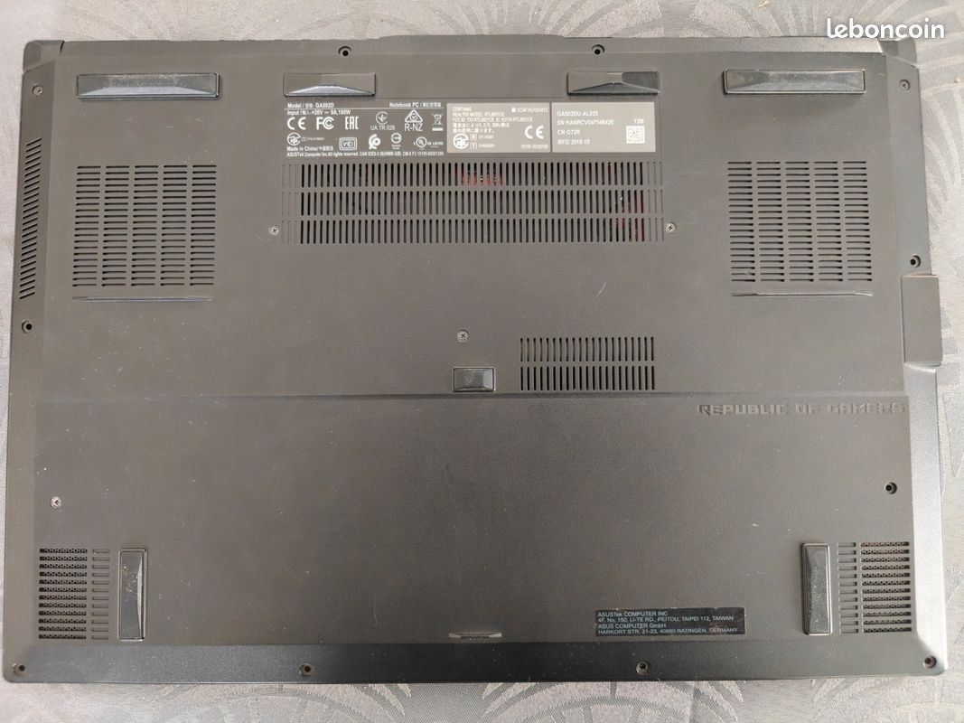 Asus ROG Zephyrus G15 Ryzen 7 3750H GTX 1660 Ti - Ordinateurs