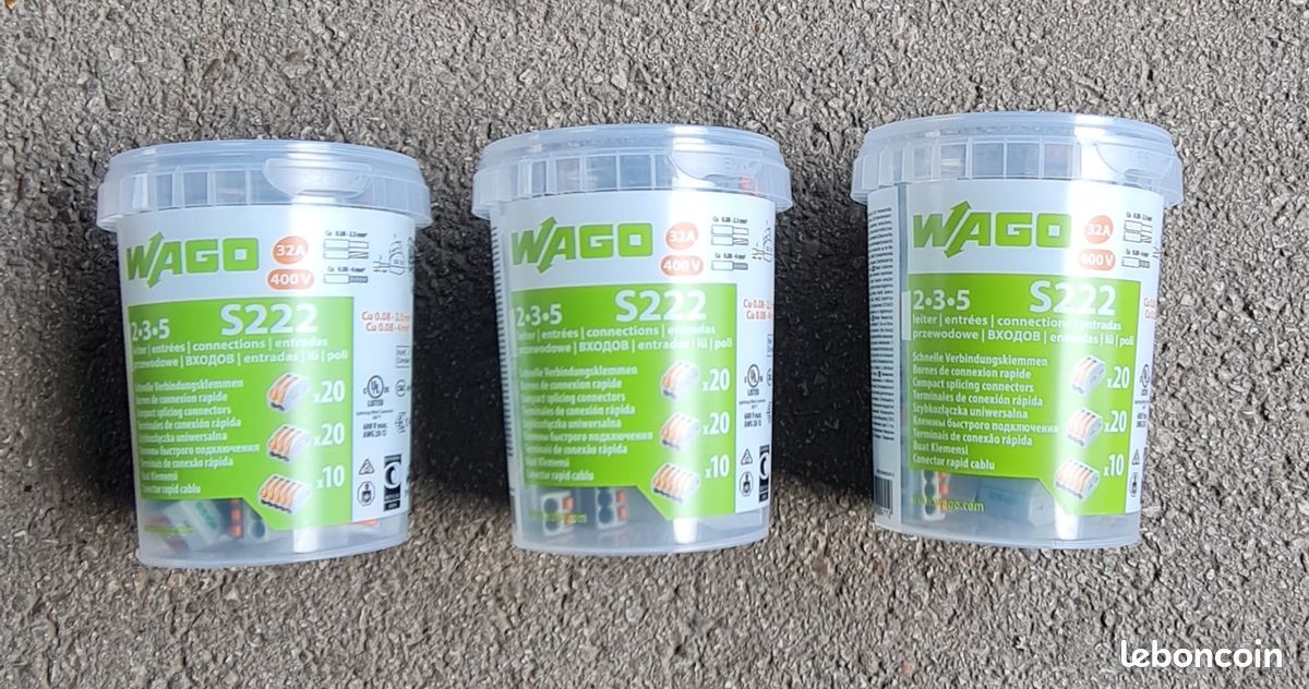 Bornes wago s222 - 2/3/5 entrees - Bricolage