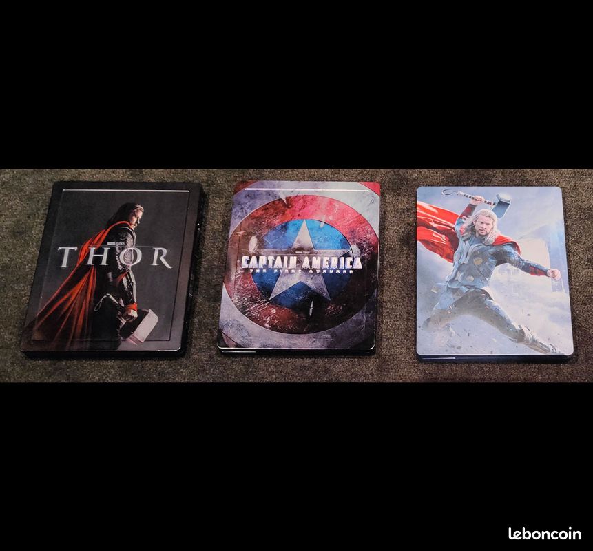 3 Steelbooks Bluray Marvel RARES pour collectionneur : Thor 1 + Thor 2 ...