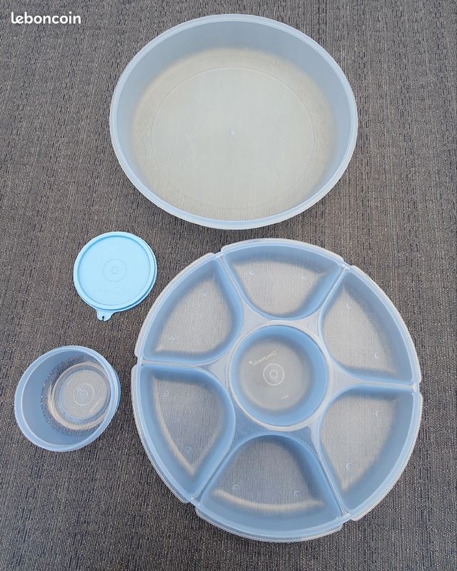 Grand Plateau apéritif à compartiments Tupperware - Arts de la table