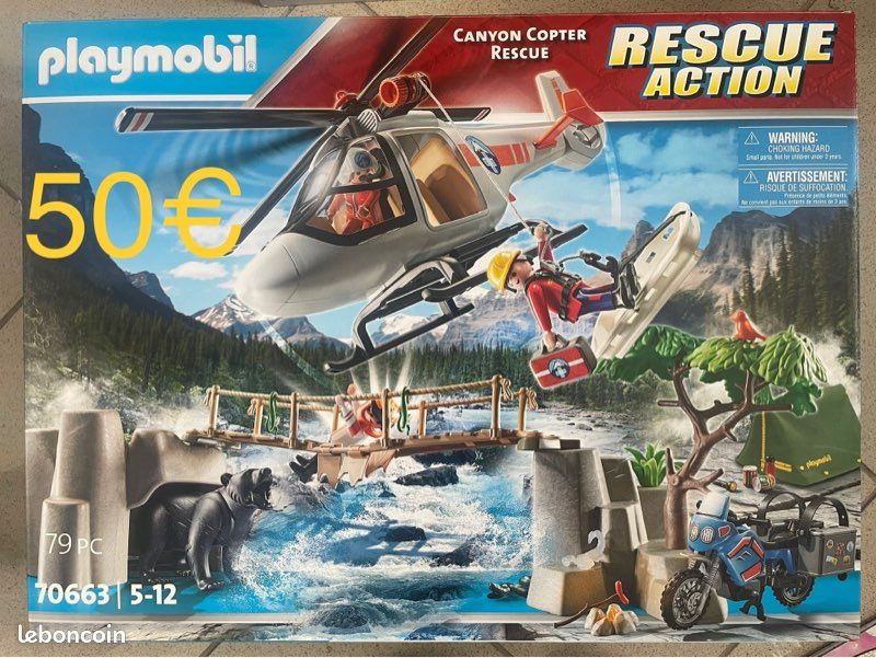Playmobil Rescue Action - Unité de secouristes avec hélicoptère (70663 ...
