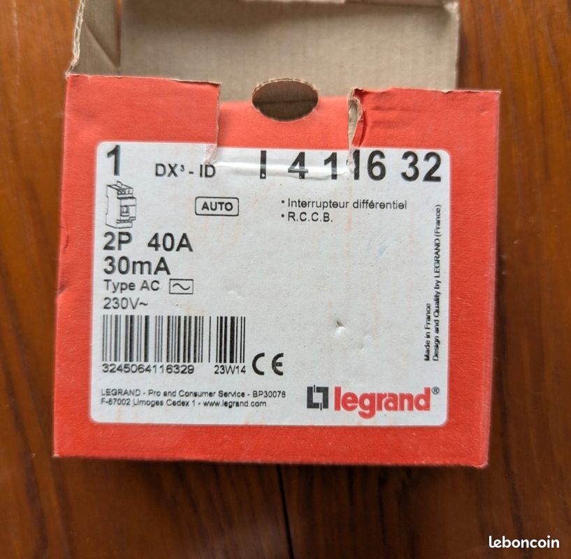 Interrupteur différentiel Legrand 40A type AC - Bricolage