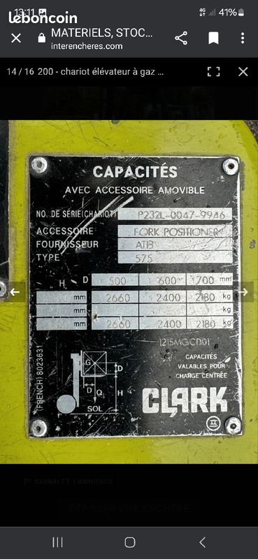 Chariot élévateur Clark C30L - Manutention - Levage