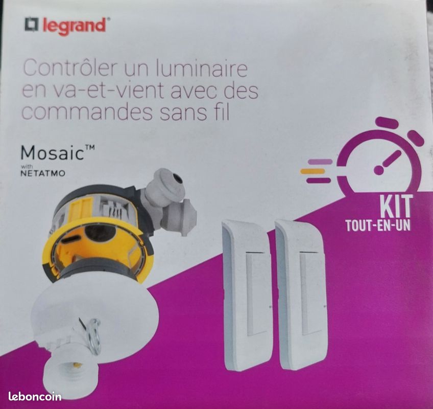 Kit avec 1 DCL radio complet + 2 commandes Mosaic sans fils - blanc Ref ...