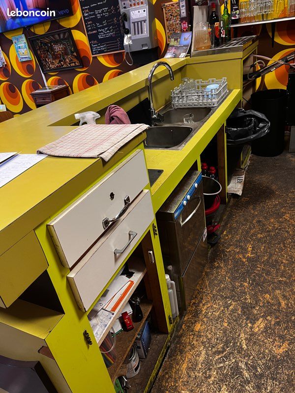 Comptoir de bar vintage en Formica - Équipements pour restaurants & hôtels