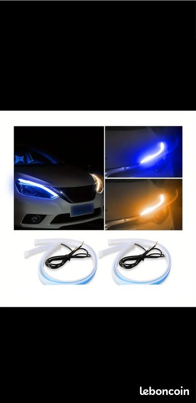 Bande led 12v bleu pour phares - Équipement auto