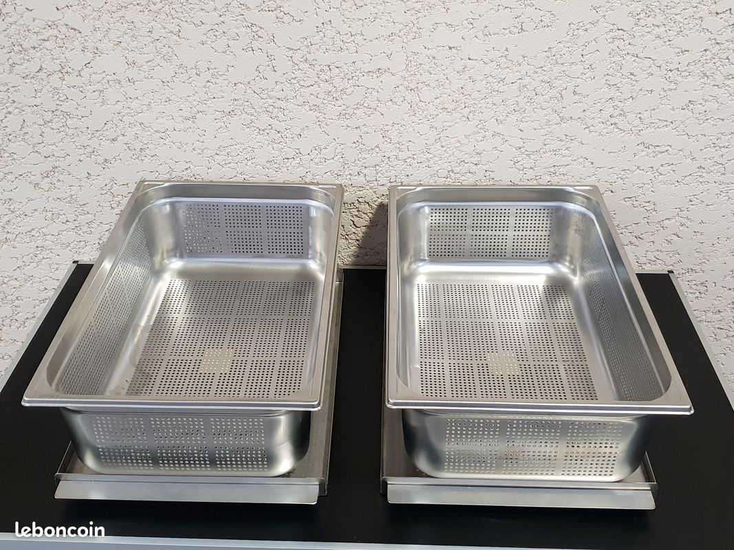 Bourgeat/Matfer : 2 Bacs gastro inox GN 1/1 H.15 cm perforé avec bac ...