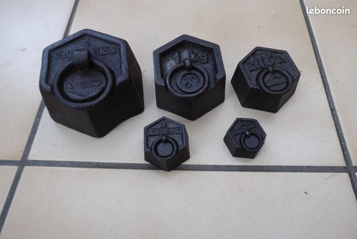 5 poids de balance en fonte - Collection