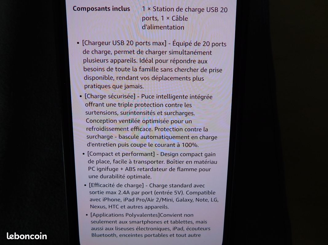 Bloc alimentation 20 ports USB - Accessoires informatique