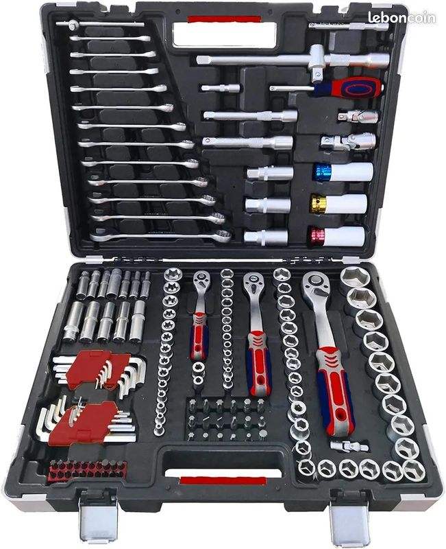 Coffret clés à cliquet 157 pièces crv gamme professionnel kraft muller - Bricolage