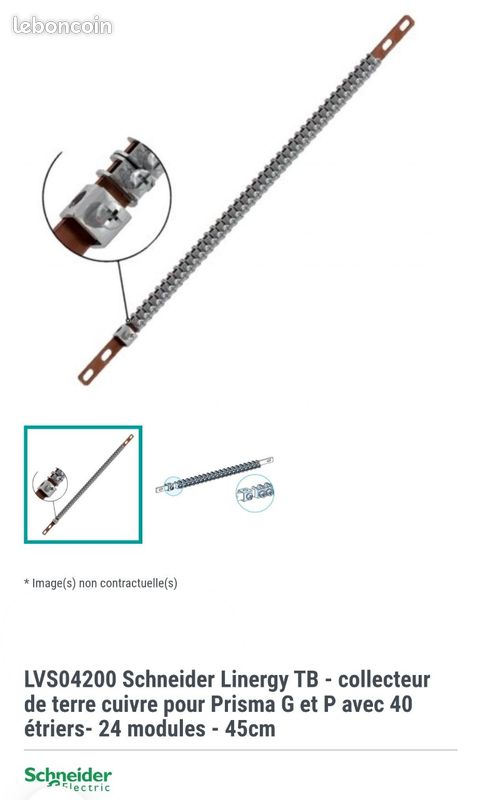 LVS04200 Schneider Linergy TB - collecteur de terre cuivre pour Prisma ...