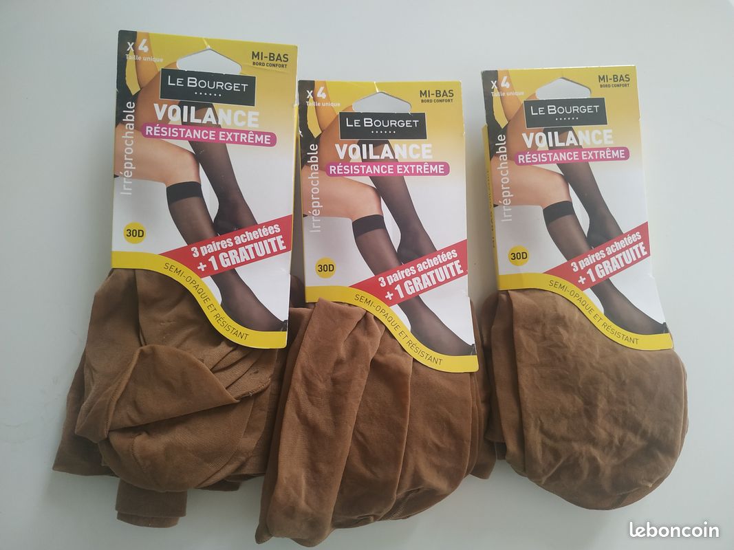3 lots de 4 paires de mi-bas uni Le Bourget - Vêtements